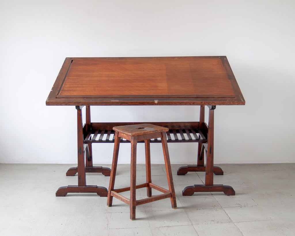 § Antique Drawing Table and stool – Oddhaus Vintage